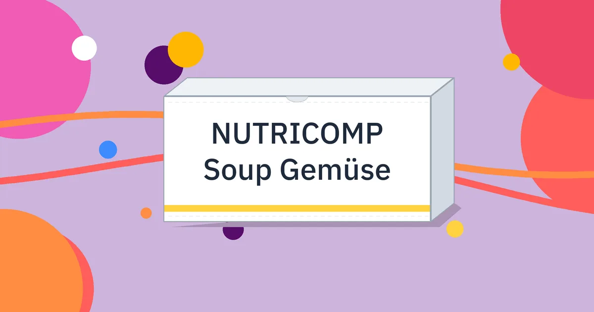 Symbolbild: Packung mit der Aufschrift NUTRICOMP Soup Gemüse (PZN 11128565) – Verfügbarkeit und Bezug in Apotheken in Frankfurt am Main