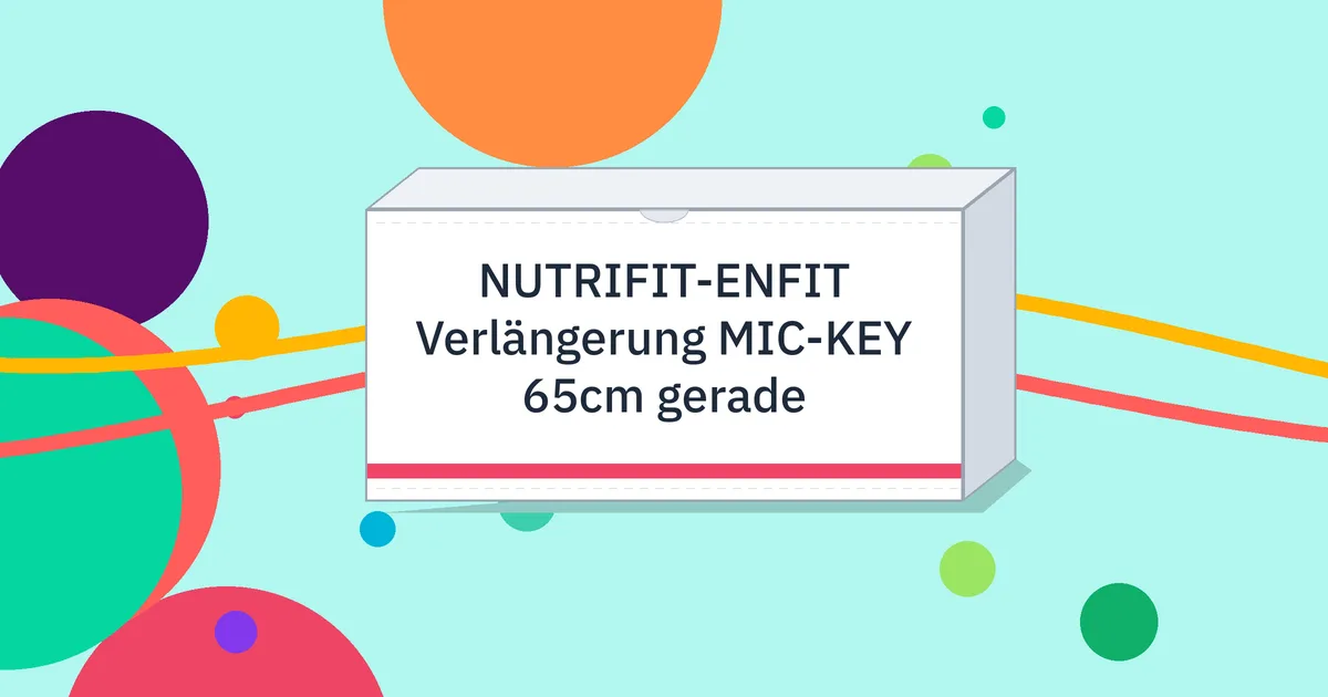 Symbolbild: Packung mit der Aufschrift NUTRIFIT-ENFIT Verlängerung MIC-KEY 65cm gerade (PZN 14174749) – Verfügbarkeit und Bezug in Apotheken in Frankfurt am Main