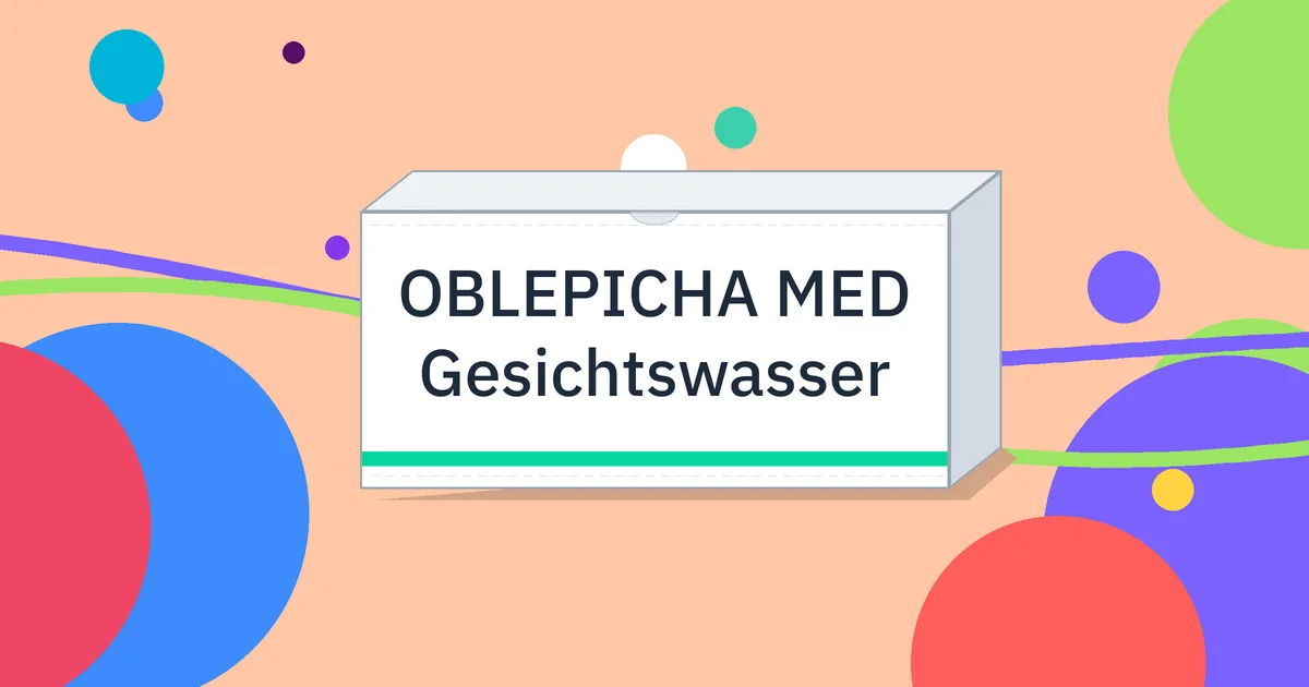 Symbolbild: Packung mit der Aufschrift OBLEPICHA MED Gesichtswasser (PZN 11869480) – Verfügbarkeit und Bezug in Apotheken in Frankfurt am Main