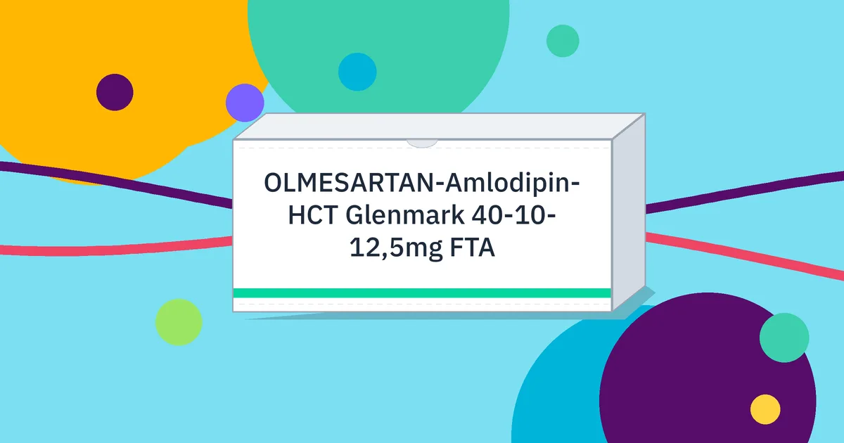 Symbolbild: Packung mit der Aufschrift OLMESARTAN-Amlodipin-HCT Glenmark 40-10-12,5mg FTA (PZN 17205812) – Verfügbarkeit und Bezug in Apotheken in Frankfurt am Main