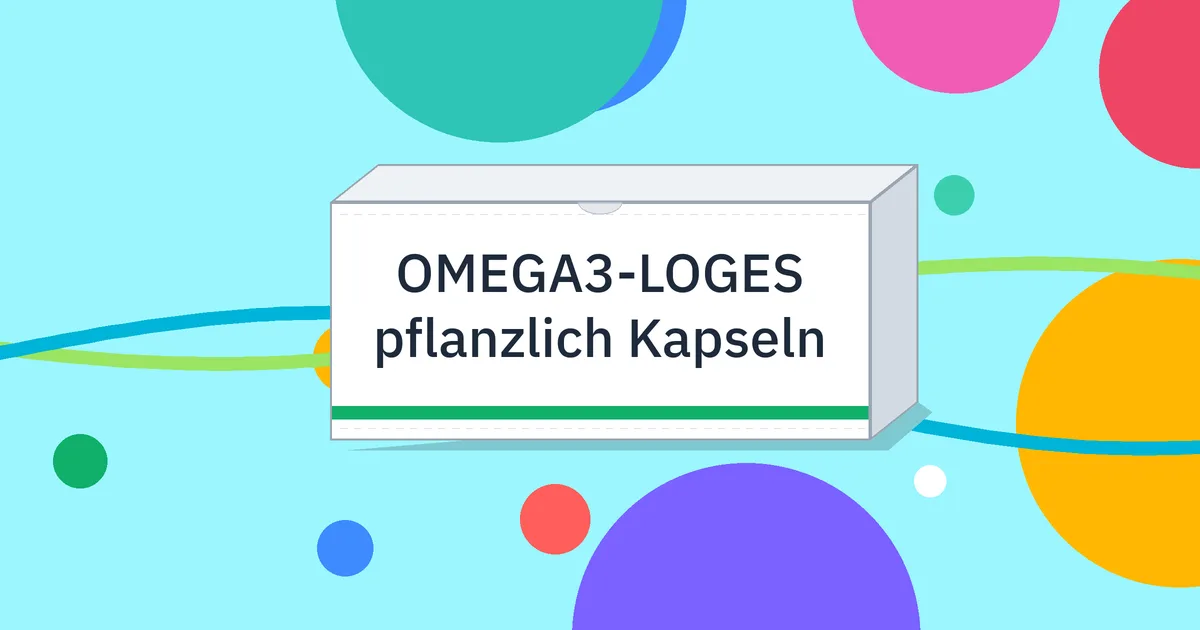 Symbolbild: Packung mit der Aufschrift OMEGA3-LOGES pflanzlich Kapseln (PZN 13980419) – Verfügbarkeit und Bezug in Apotheken in Frankfurt am Main