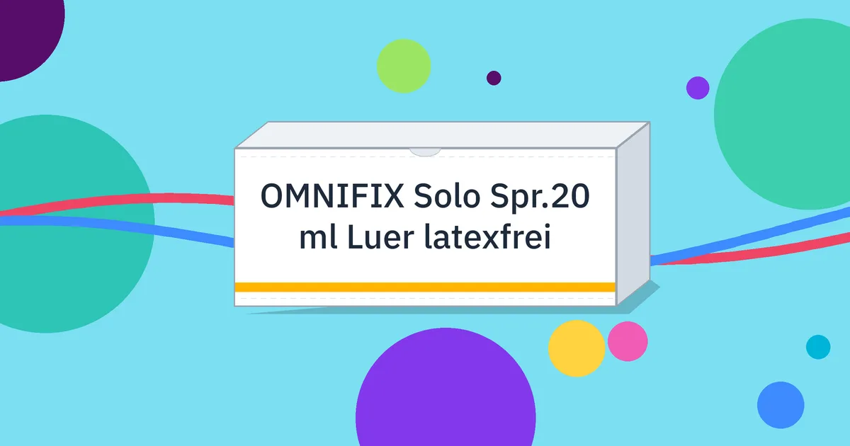 Symbolbild: Packung mit der Aufschrift OMNIFIX Solo Spr.20 ml Luer latexfrei (PZN 00569970) – Verfügbarkeit und Bezug in Apotheken in Frankfurt am Main