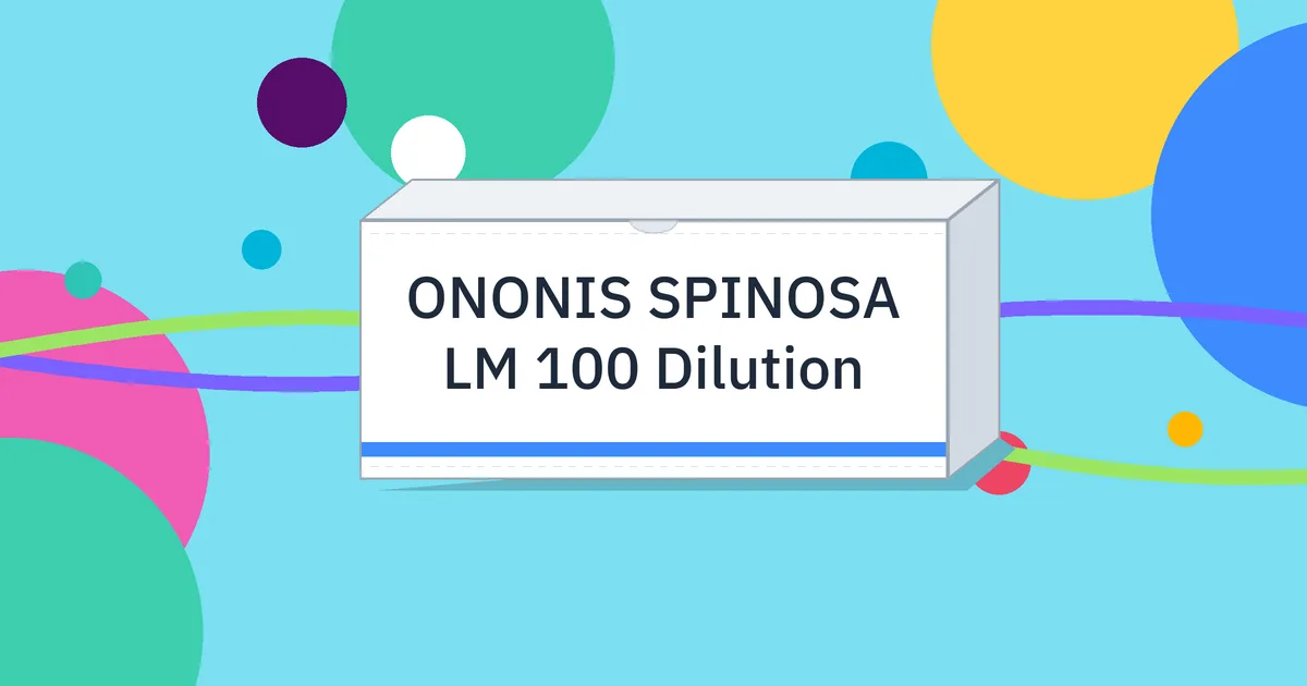 Symbolbild: Packung mit der Aufschrift ONONIS SPINOSA LM 100 Dilution (PZN 13625977) – Verfügbarkeit und Bezug in Apotheken in Frankfurt am Main