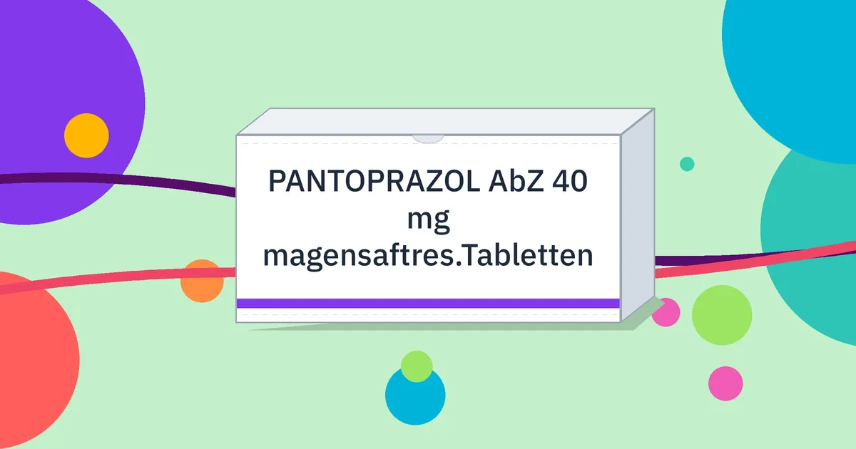 Symbolbild: Packung mit der Aufschrift PANTOPRAZOL AbZ 40 mg magensaftres.Tabletten (PZN 01841865) – Verfügbarkeit und Bezug in Apotheken in Frankfurt am Main