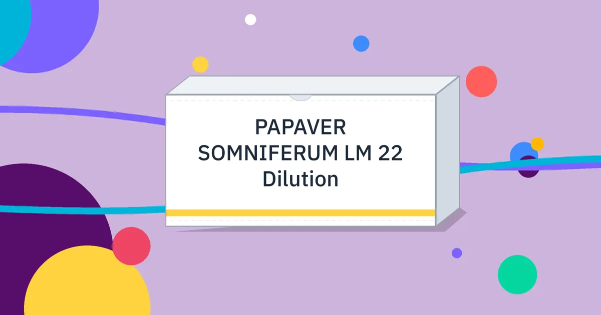 Symbolbild: Packung mit der Aufschrift PAPAVER SOMNIFERUM LM 22 Dilution (PZN 12975971) – Verfügbarkeit und Bezug in Apotheken in Frankfurt am Main