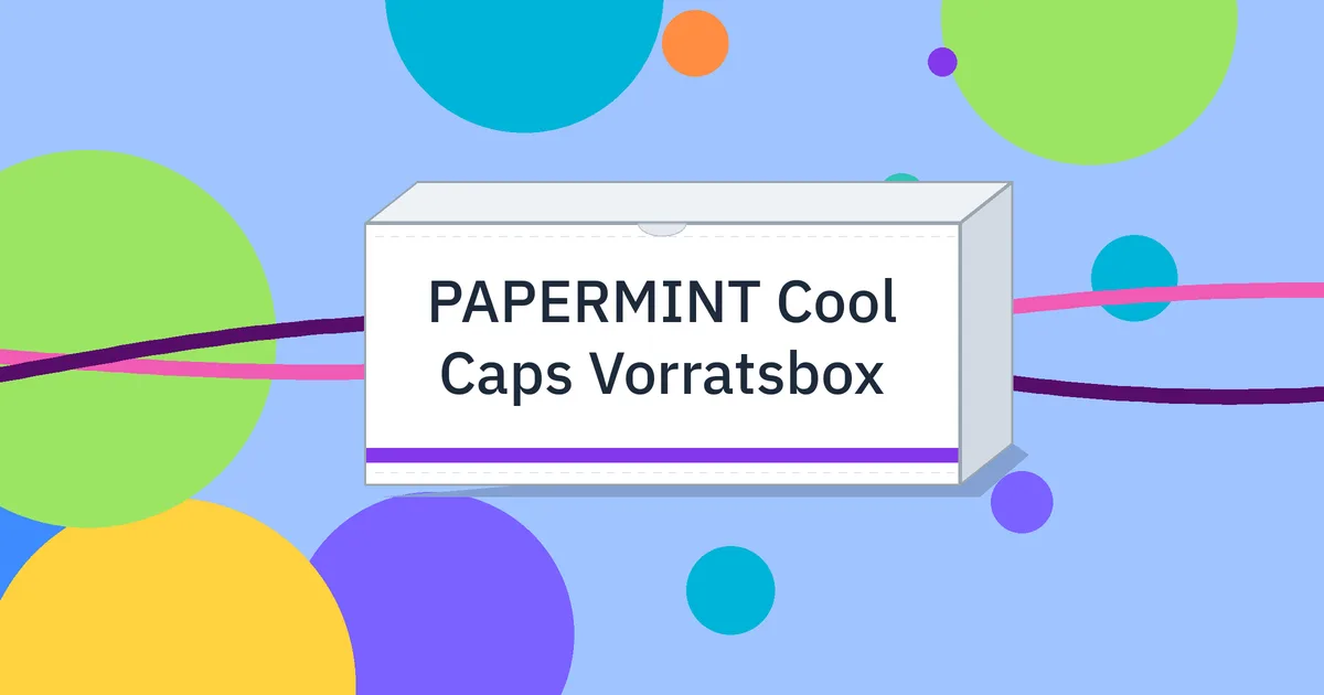 Symbolbild: Packung mit der Aufschrift PAPERMINT Cool Caps Vorratsbox (PZN 19828440) – Verfügbarkeit und Bezug in Apotheken in Frankfurt am Main