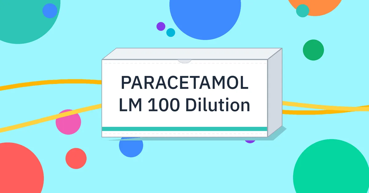 Symbolbild: Packung mit der Aufschrift PARACETAMOL LM 100 Dilution (PZN 12976611) – Verfügbarkeit und Bezug in Apotheken in Frankfurt am Main