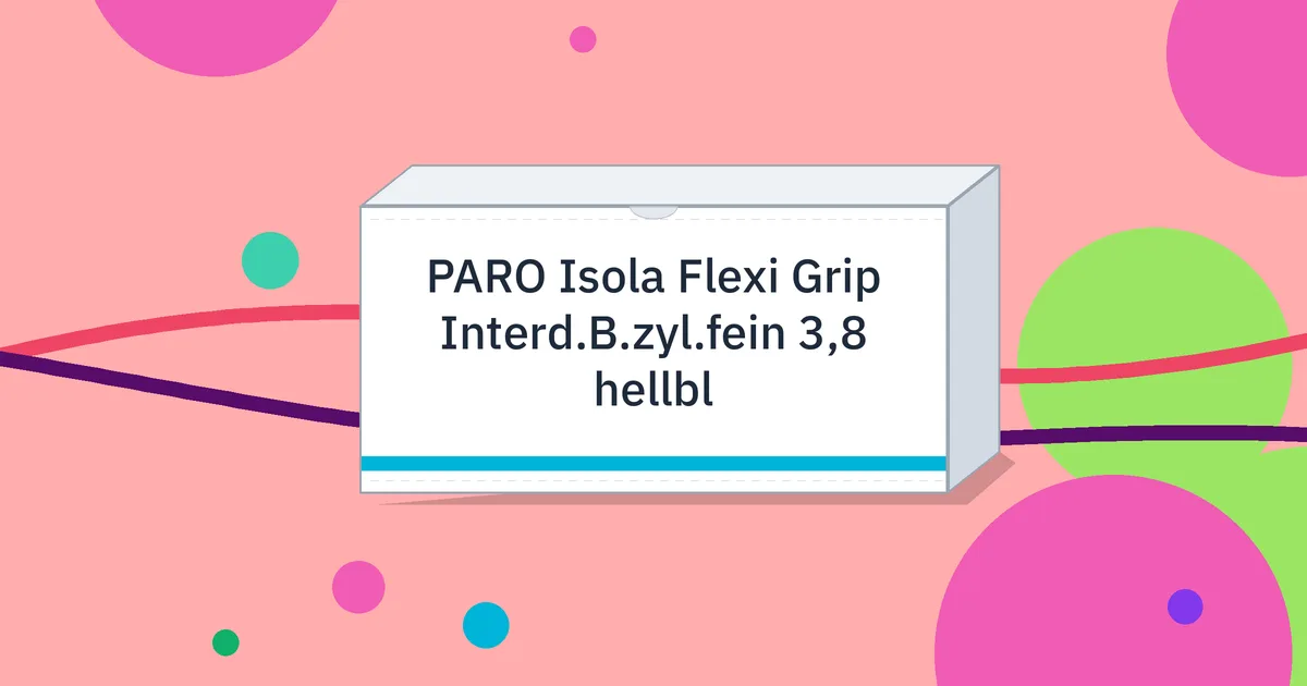 Symbolbild: Packung mit der Aufschrift PARO Isola Flexi Grip Interd.B.zyl.fein 3,8 hellbl (PZN 14294086) – Verfügbarkeit und Bezug in Apotheken in Frankfurt am Main