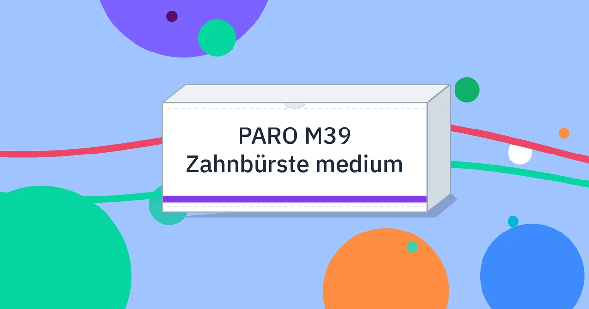 Symbolbild: Packung mit der Aufschrift PARO M39 Zahnbürste medium (PZN 17372208) – Verfügbarkeit und Bezug in Apotheken in Frankfurt am Main