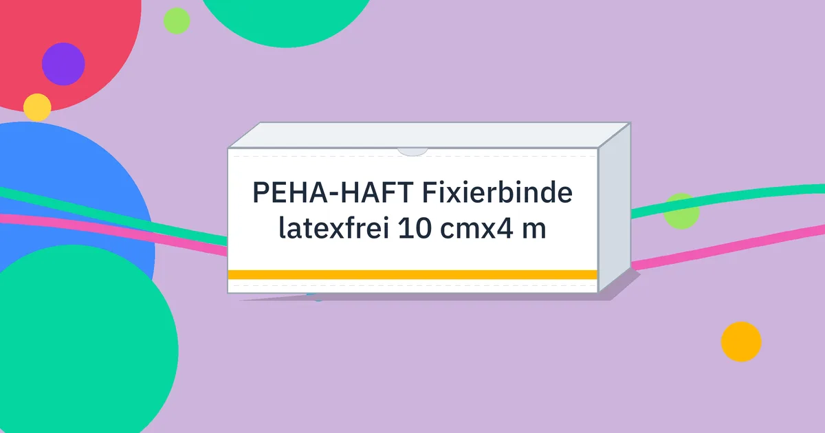 Symbolbild: Packung mit der Aufschrift PEHA-HAFT Fixierbinde latexfrei 10 cmx4 m (PZN 03544485) – Verfügbarkeit und Bezug in Apotheken in Frankfurt am Main