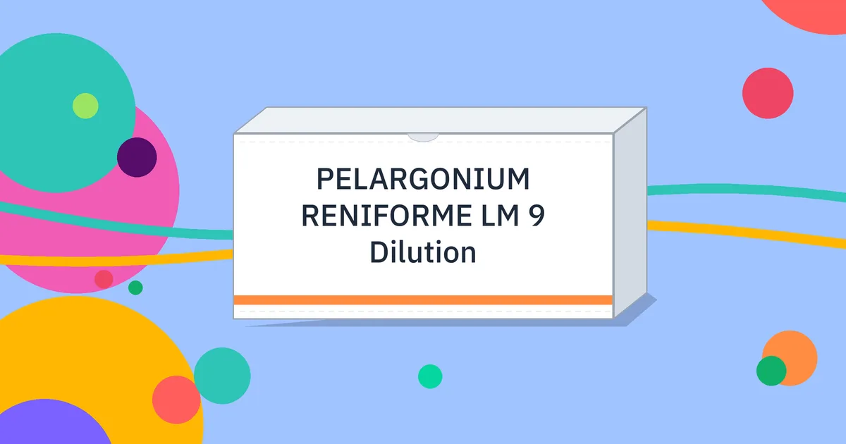 Symbolbild: Packung mit der Aufschrift PELARGONIUM RENIFORME LM 9 Dilution (PZN 13633215) – Verfügbarkeit und Bezug in Apotheken in Frankfurt am Main