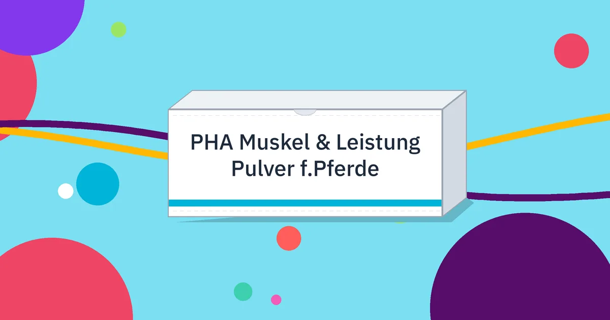 Symbolbild: Packung mit der Aufschrift PHA Muskel & Leistung Pulver f.Pferde (PZN 09670699) – Verfügbarkeit und Bezug in Apotheken in Frankfurt am Main