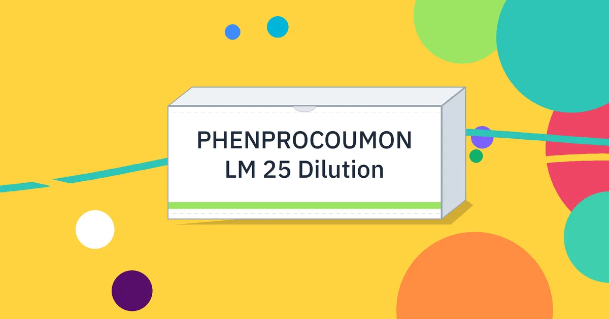Symbolbild: Packung mit der Aufschrift PHENPROCOUMON LM 25 Dilution (PZN 13638069) – Verfügbarkeit und Bezug in Apotheken in Frankfurt am Main