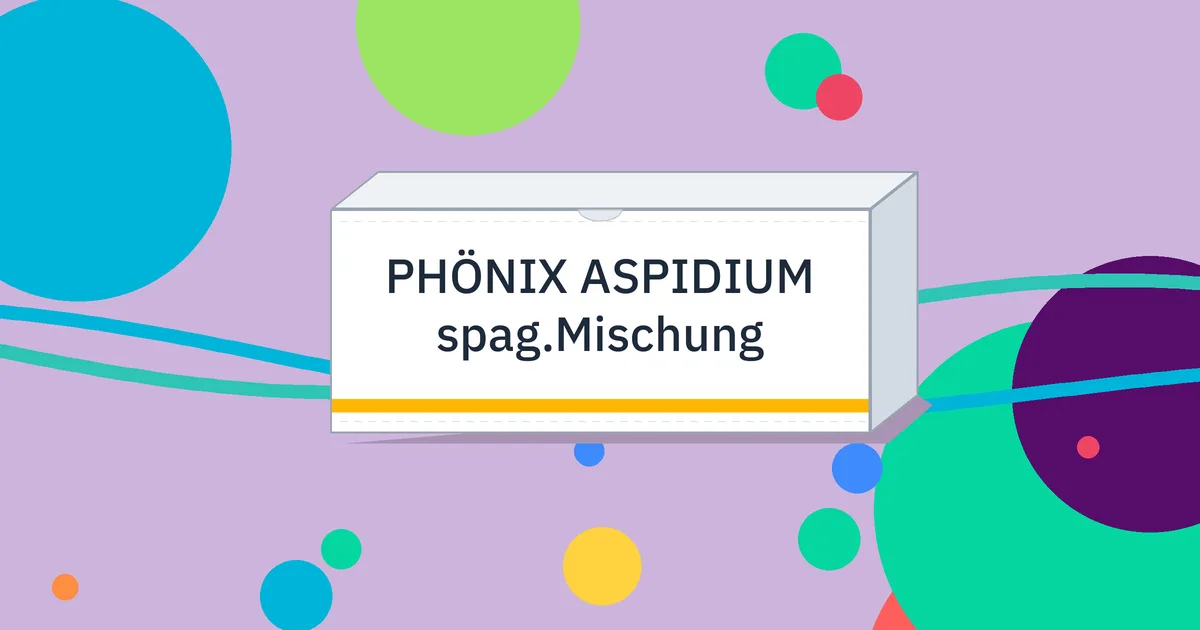 Symbolbild: Packung mit der Aufschrift PHÖNIX ASPIDIUM spag.Mischung (PZN 04223079) – Verfügbarkeit und Bezug in Apotheken in Frankfurt am Main