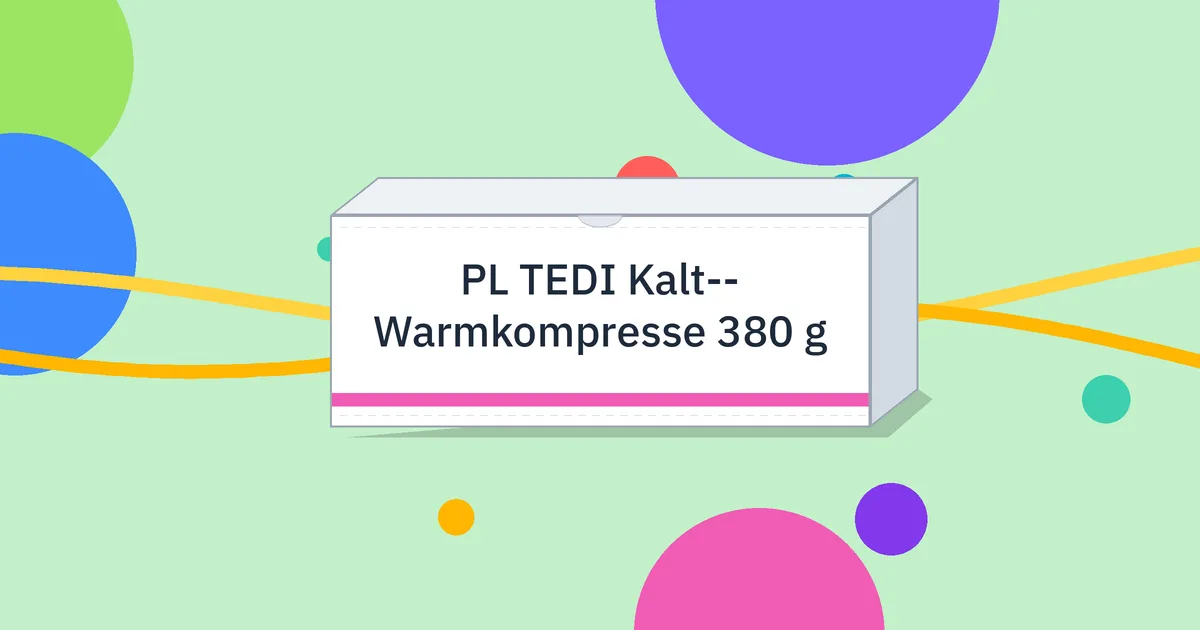 Symbolbild: Packung mit der Aufschrift PL TEDI Kalt--Warmkompresse 380 g (PZN 19891929) – Verfügbarkeit und Bezug in Apotheken in Frankfurt am Main