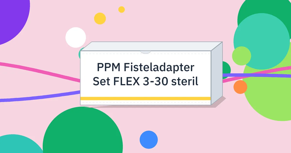 Symbolbild: Packung mit der Aufschrift PPM Fisteladapter Set FLEX 3-30 steril (PZN 16795208) – Verfügbarkeit und Bezug in Apotheken in Frankfurt am Main