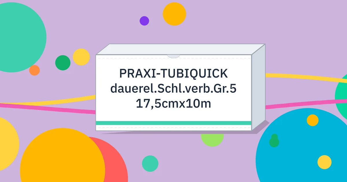 Symbolbild: Packung mit der Aufschrift PRAXI-TUBIQUICK dauerel.Schl.verb.Gr.5 17,5cmx10m (PZN 12828170) – Verfügbarkeit und Bezug in Apotheken in Frankfurt am Main