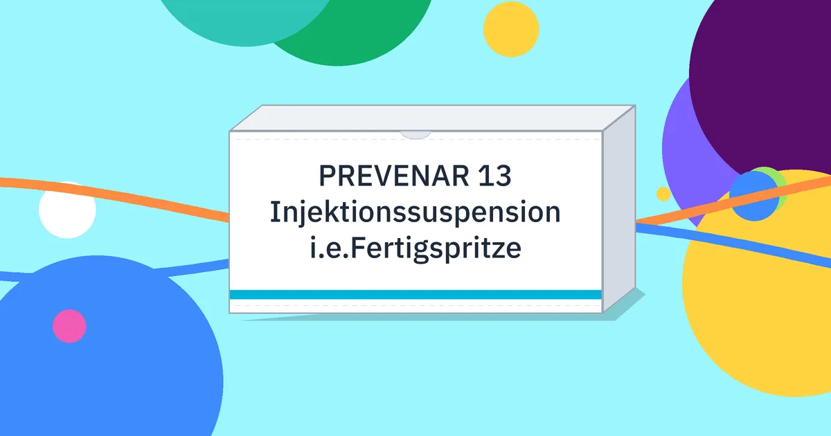 Symbolbild: Packung mit der Aufschrift PREVENAR 13 Injektionssuspension i.e.Fertigspritze (PZN 10101535) – Verfügbarkeit und Bezug in Apotheken in Frankfurt am Main