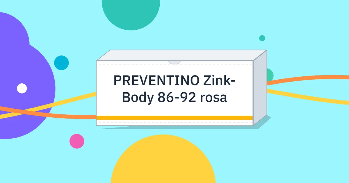 Symbolbild: Packung mit der Aufschrift PREVENTINO Zink-Body 86-92 rosa (PZN 12447574) – Verfügbarkeit und Bezug in Apotheken in Frankfurt am Main