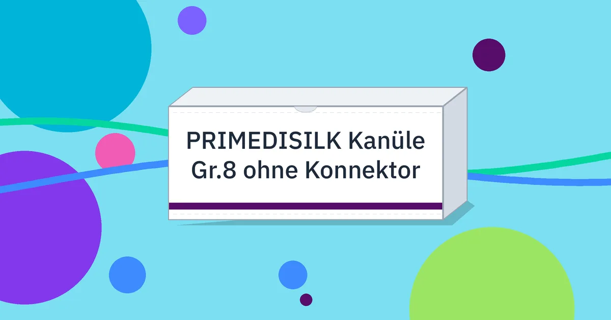 Symbolbild: Packung mit der Aufschrift PRIMEDISILK Kanüle Gr.8 ohne Konnektor (PZN 10355684) – Verfügbarkeit und Bezug in Apotheken in Frankfurt am Main