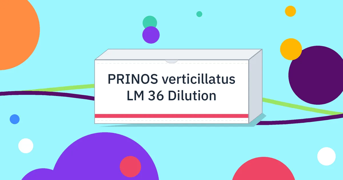 Symbolbild: Packung mit der Aufschrift PRINOS verticillatus LM 36 Dilution (PZN 13668202) – Verfügbarkeit und Bezug in Apotheken in Frankfurt am Main