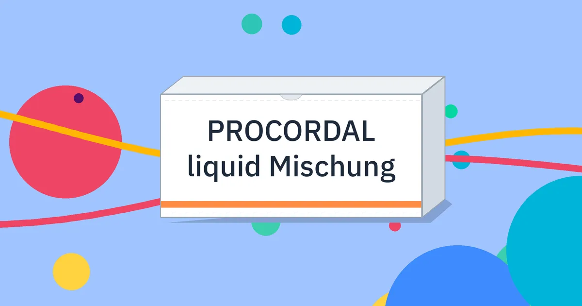 Symbolbild: Packung mit der Aufschrift PROCORDAL liquid Mischung (PZN 18854530) – Verfügbarkeit und Bezug in Apotheken in Frankfurt am Main