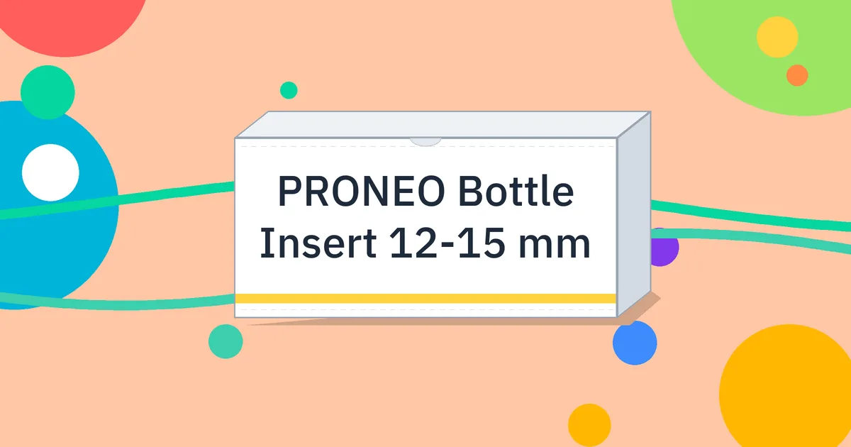 Symbolbild: Packung mit der Aufschrift PRONEO Bottle Insert 12-15 mm (PZN 16737932) – Verfügbarkeit und Bezug in Apotheken in Frankfurt am Main