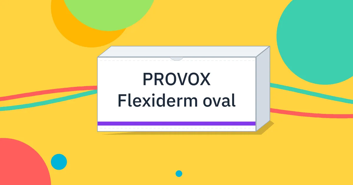 Symbolbild: Packung mit der Aufschrift PROVOX Flexiderm oval (PZN 08729953) – Verfügbarkeit und Bezug in Apotheken in Frankfurt am Main