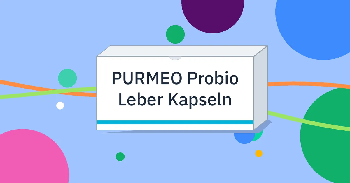 Symbolbild: Packung mit der Aufschrift PURMEO Probio Leber Kapseln (PZN 19228289) – Verfügbarkeit und Bezug in Apotheken in Frankfurt am Main