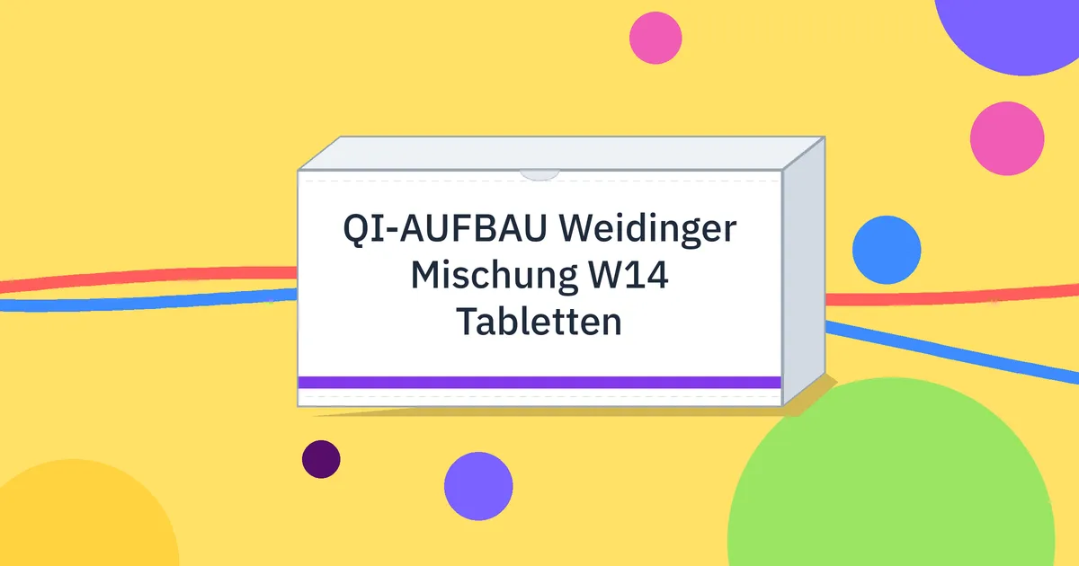 Symbolbild: Packung mit der Aufschrift QI-AUFBAU Weidinger Mischung W14 Tabletten (PZN 13867611) – Verfügbarkeit und Bezug in Apotheken in Frankfurt am Main