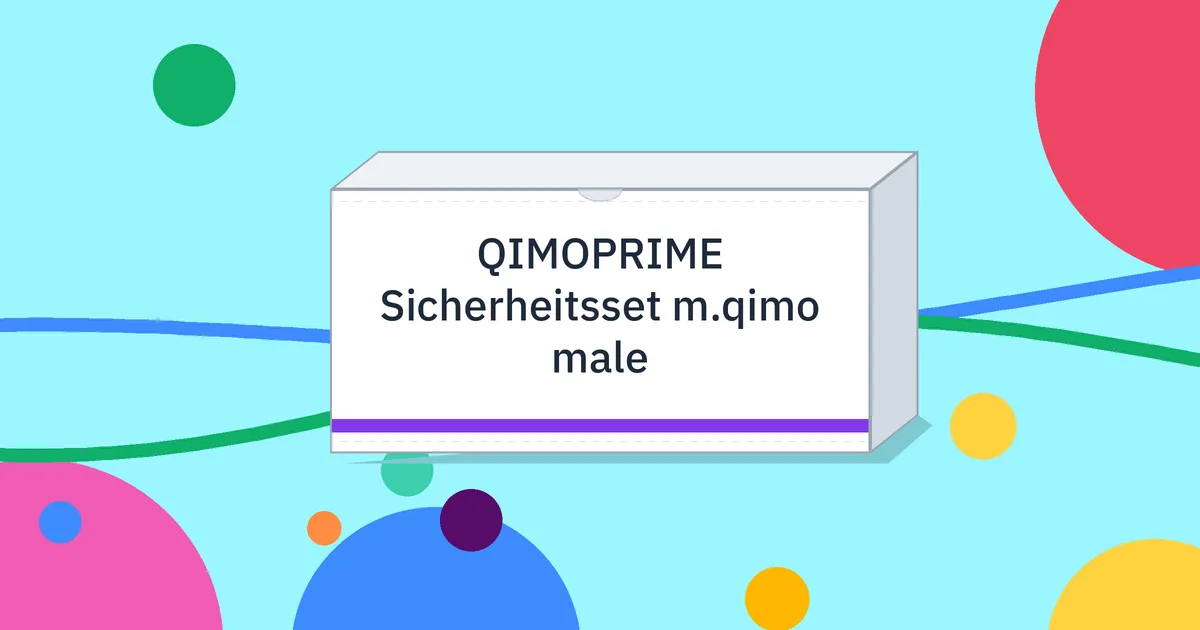 Symbolbild: Packung mit der Aufschrift QIMOPRIME Sicherheitsset m.qimo male (PZN 14287927) – Verfügbarkeit und Bezug in Apotheken in Frankfurt am Main