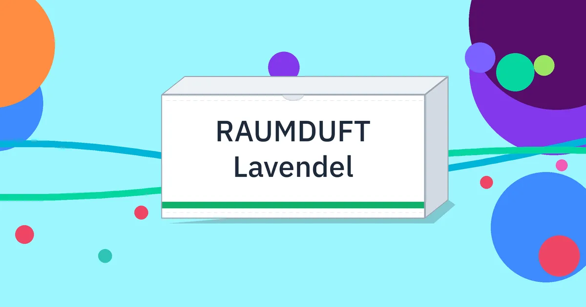 Symbolbild: Packung mit der Aufschrift RAUMDUFT Lavendel (PZN 14820215) – Verfügbarkeit und Bezug in Apotheken in Frankfurt am Main