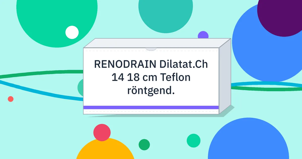 Symbolbild: Packung mit der Aufschrift RENODRAIN Dilatat.Ch 14 18 cm Teflon röntgend. (PZN 00444760) – Verfügbarkeit und Bezug in Apotheken in Frankfurt am Main