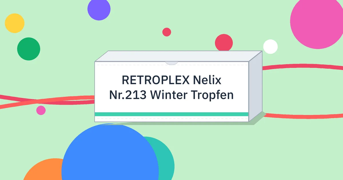 Symbolbild: Packung mit der Aufschrift RETROPLEX Nelix Nr.213 Winter Tropfen (PZN 18443063) – Verfügbarkeit und Bezug in Apotheken in Frankfurt am Main