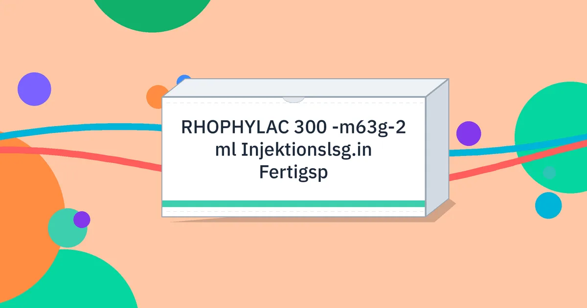 Symbolbild: Packung mit der Aufschrift RHOPHYLAC 300 -m63g-2 ml Injektionslsg.in Fertigsp (PZN 00458791) – Verfügbarkeit und Bezug in Apotheken in Frankfurt am Main