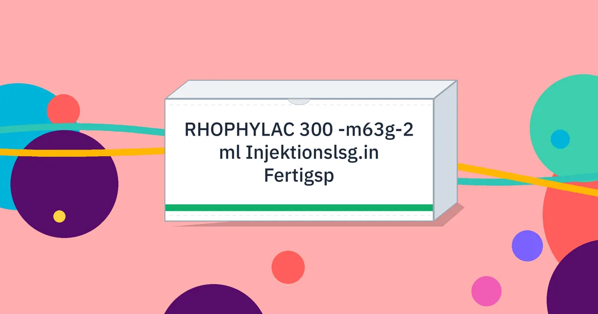 Symbolbild: Packung mit der Aufschrift RHOPHYLAC 300 -m63g-2 ml Injektionslsg.in Fertigsp (PZN 13891868) – Verfügbarkeit und Bezug in Apotheken in Frankfurt am Main