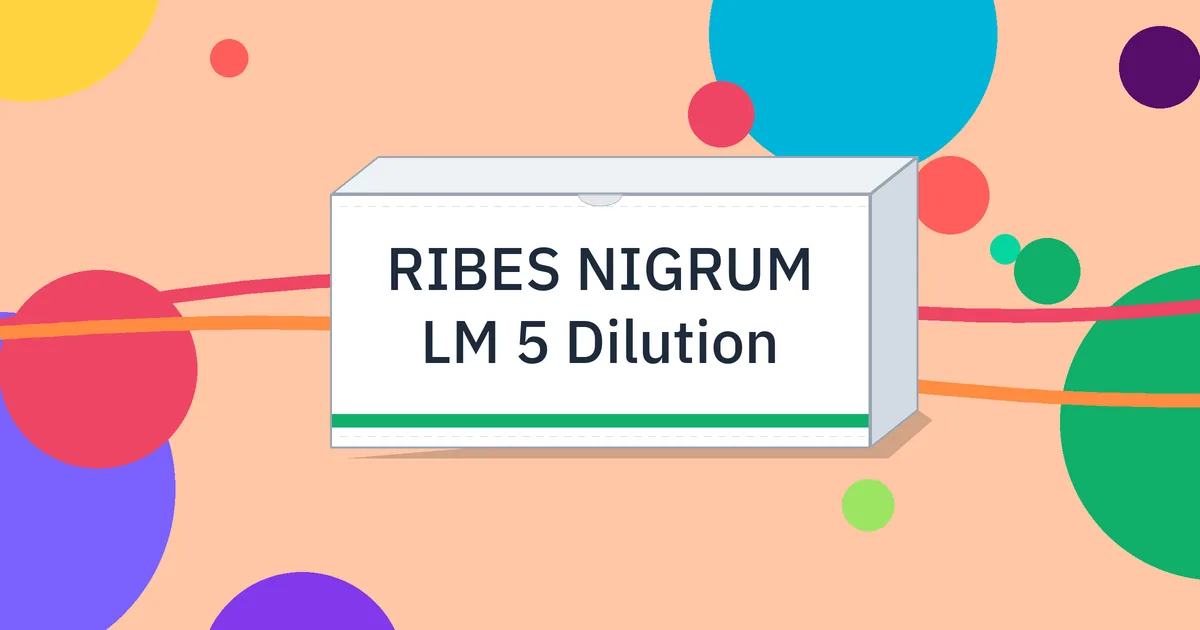 Symbolbild: Packung mit der Aufschrift RIBES NIGRUM LM 5 Dilution (PZN 13678637) – Verfügbarkeit und Bezug in Apotheken in Frankfurt am Main