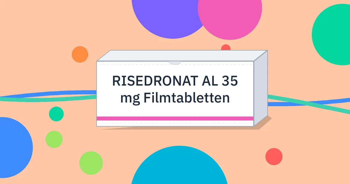 Symbolbild: Packung mit der Aufschrift RISEDRONAT AL 35 mg Filmtabletten (PZN 20302401) – Verfügbarkeit und Bezug in Apotheken in Frankfurt am Main