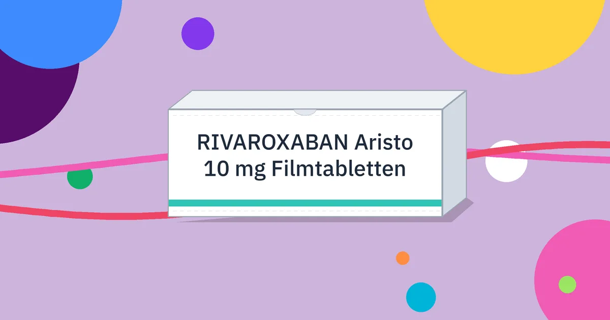Symbolbild: Packung mit der Aufschrift RIVAROXABAN Aristo 10 mg Filmtabletten (PZN 19159507) – Verfügbarkeit und Bezug in Apotheken in Frankfurt am Main