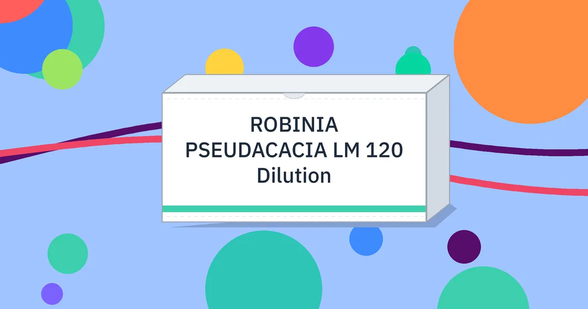 Symbolbild: Packung mit der Aufschrift ROBINIA PSEUDACACIA LM 120 Dilution (PZN 13055215) – Verfügbarkeit und Bezug in Apotheken in Frankfurt am Main