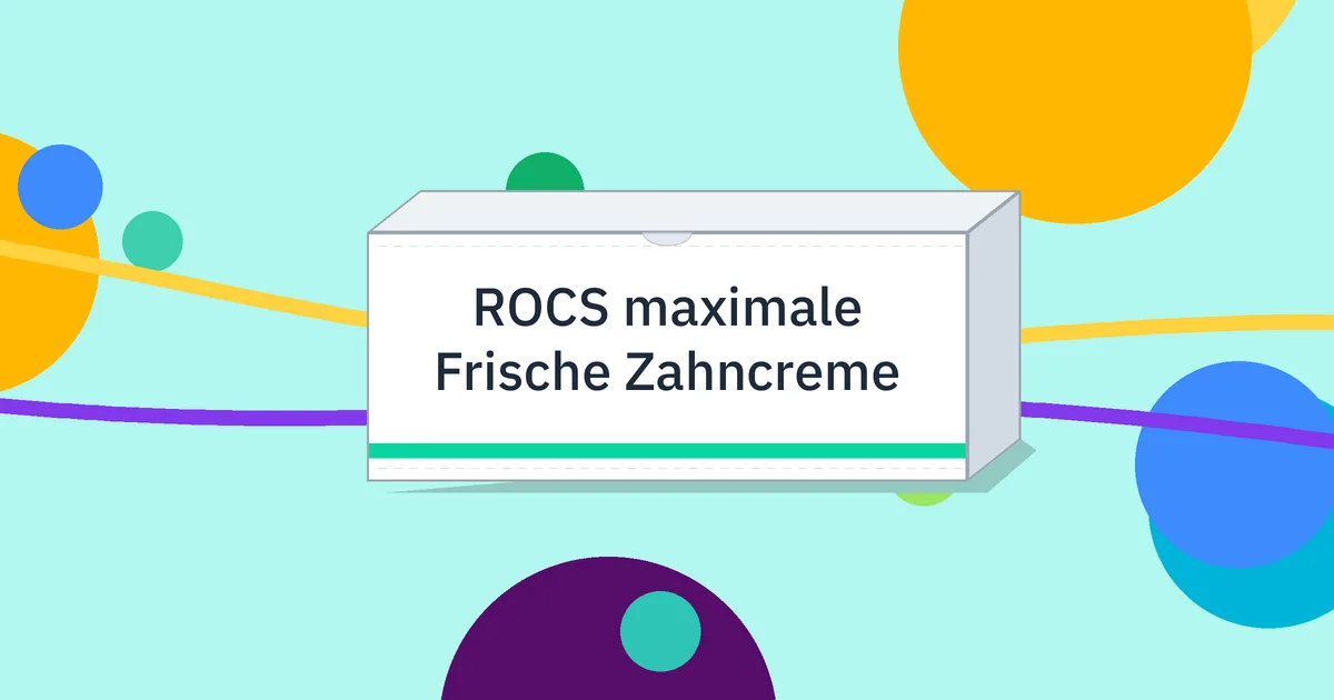 Symbolbild: Packung mit der Aufschrift ROCS maximale Frische Zahncreme (PZN 13508958) – Verfügbarkeit und Bezug in Apotheken in Frankfurt am Main