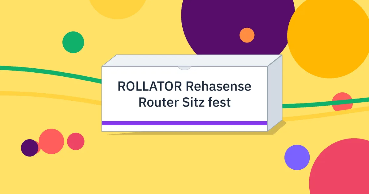 Symbolbild: Packung mit der Aufschrift ROLLATOR Rehasense Router Sitz fest (PZN 11109711) – Verfügbarkeit und Bezug in Apotheken in Frankfurt am Main