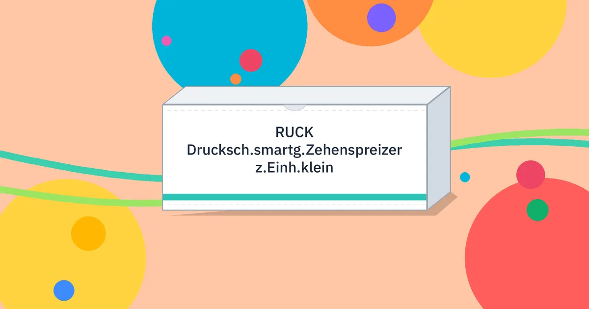 Symbolbild: Packung mit der Aufschrift RUCK Drucksch.smartg.Zehenspreizer z.Einh.klein (PZN 16904933) – Verfügbarkeit und Bezug in Apotheken in Frankfurt am Main