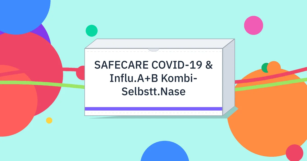 Symbolbild: Packung mit der Aufschrift SAFECARE COVID-19 & Influ.A+B Kombi-Selbstt.Nase (PZN 18485860) – Verfügbarkeit und Bezug in Apotheken in Frankfurt am Main