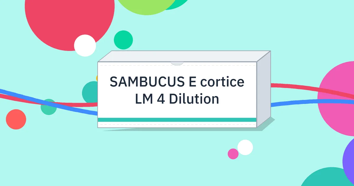 Symbolbild: Packung mit der Aufschrift SAMBUCUS E cortice LM 4 Dilution (PZN 13179880) – Verfügbarkeit und Bezug in Apotheken in Frankfurt am Main
