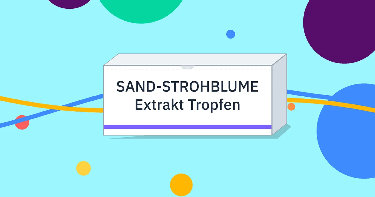Symbolbild: Packung mit der Aufschrift SAND-STROHBLUME Extrakt Tropfen (PZN 20211779) – Verfügbarkeit und Bezug in Apotheken in Frankfurt am Main