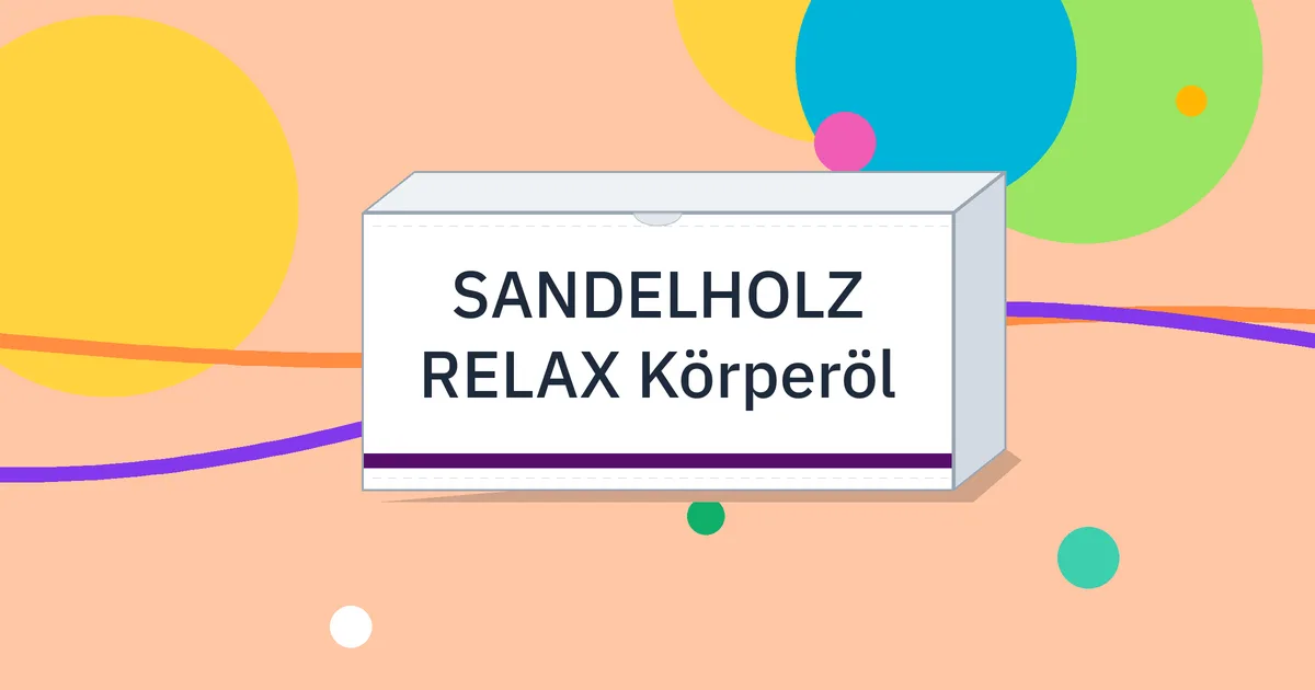 Symbolbild: Packung mit der Aufschrift SANDELHOLZ RELAX Körperöl (PZN 03076245) – Verfügbarkeit und Bezug in Apotheken in Frankfurt am Main