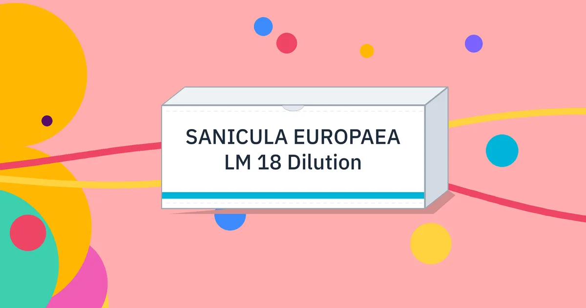 Symbolbild: Packung mit der Aufschrift SANICULA EUROPAEA LM 18 Dilution (PZN 13182238) – Verfügbarkeit und Bezug in Apotheken in Frankfurt am Main