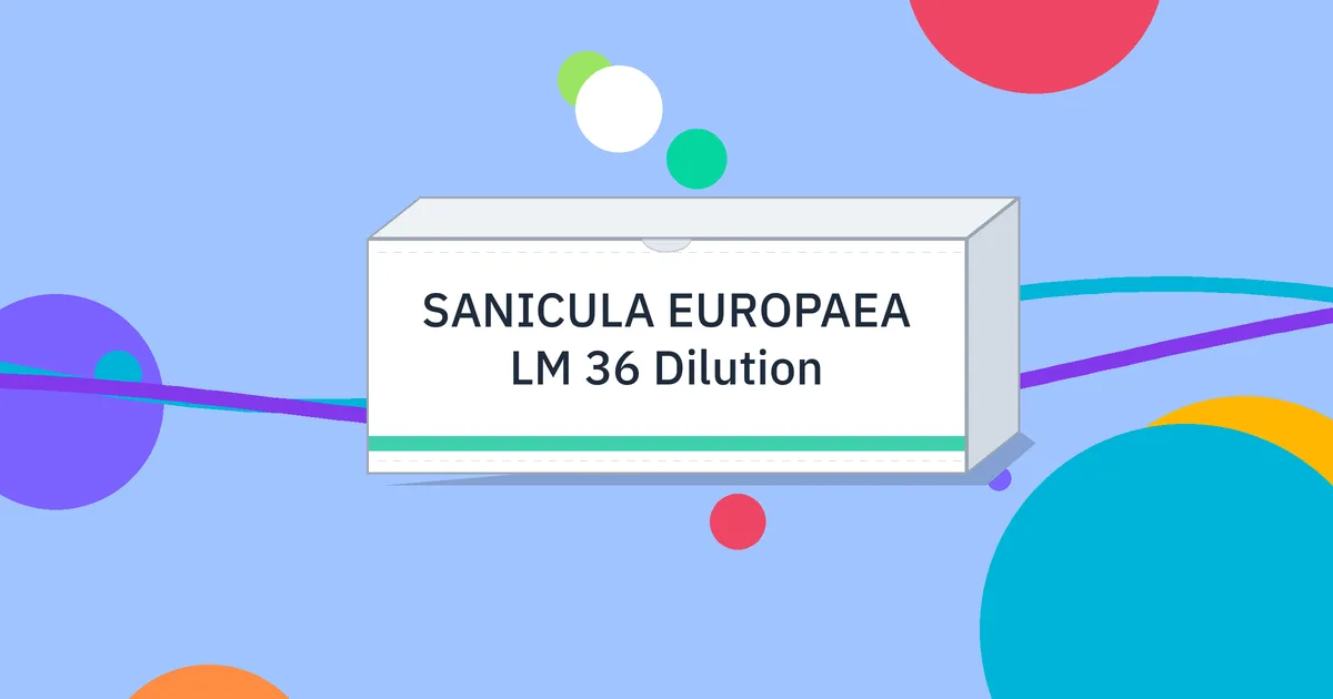 Symbolbild: Packung mit der Aufschrift SANICULA EUROPAEA LM 36 Dilution (PZN 13182422) – Verfügbarkeit und Bezug in Apotheken in Frankfurt am Main