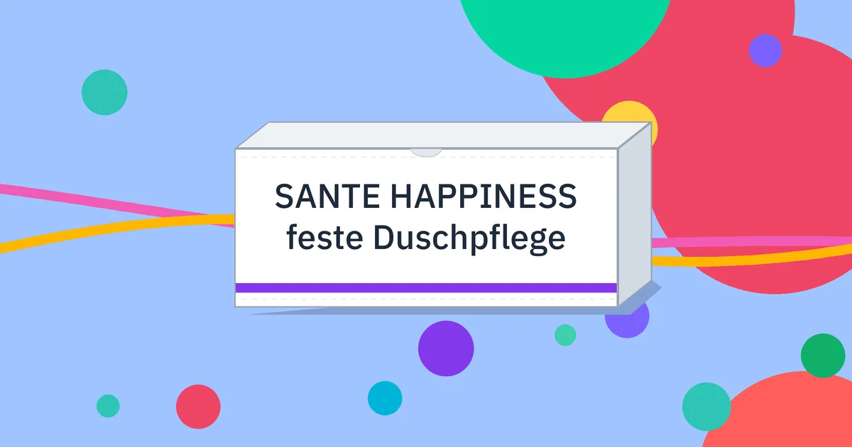 Symbolbild: Packung mit der Aufschrift SANTE HAPPINESS feste Duschpflege (PZN 19419316) – Verfügbarkeit und Bezug in Apotheken in Frankfurt am Main